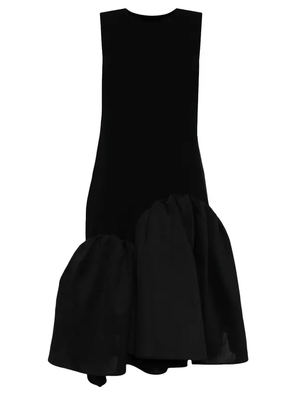 JNBY Asymmetric Patchwork Midi Dress - Black