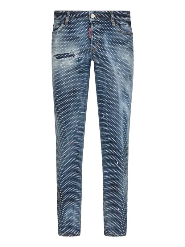 Dsquared2 Sailor Crystal-embellished Jeans - Blue