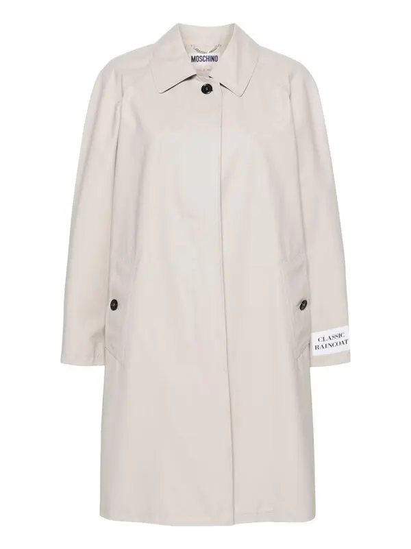Moschino Patch-detail Midi Trench Coat - Neutrals
