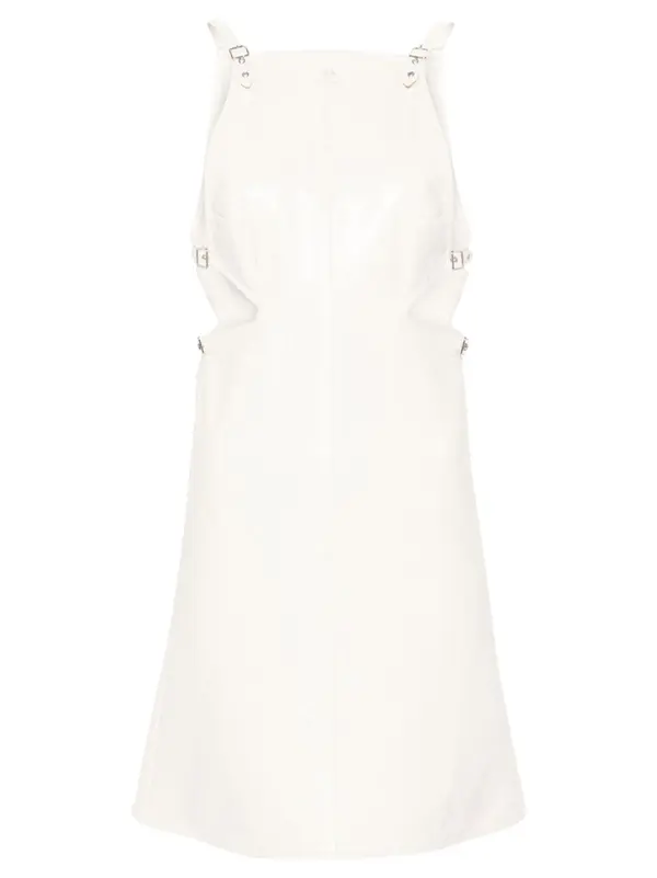 COURREGES Slash Buckle Mini Dress - White