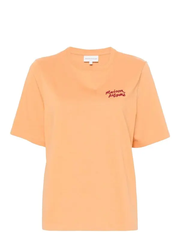 Maison Kitsuné Embroidered-logo T-shirt - Orange