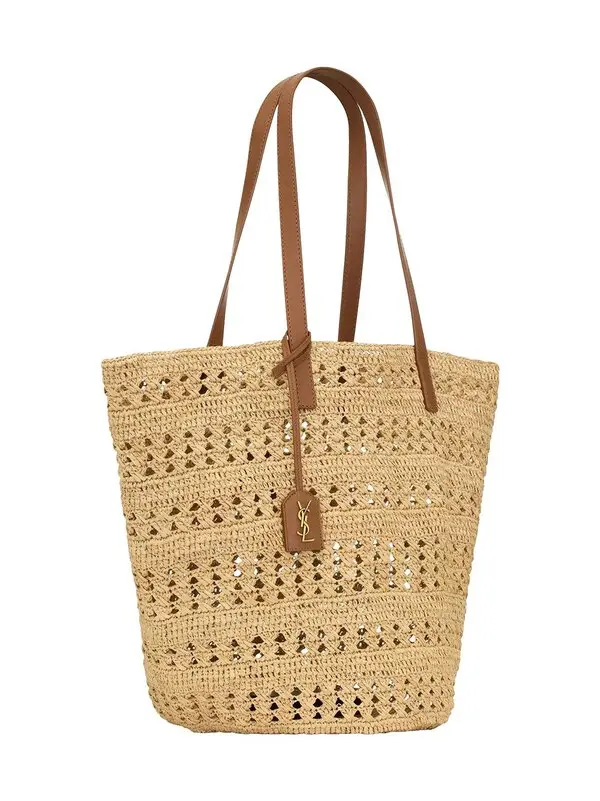 Saint Laurent Panier Raffia Tote Bag - Natural