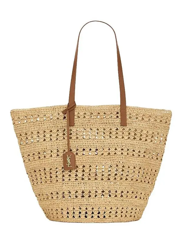Saint Laurent Panier Raffia Tote Bag - Natural