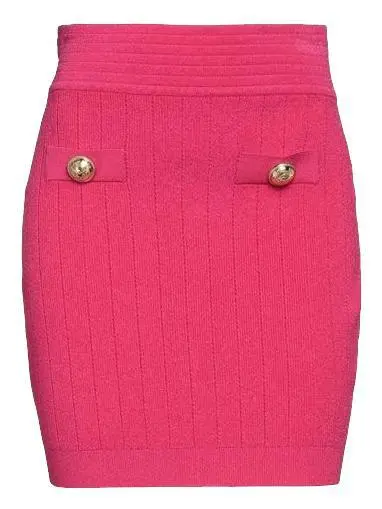 Balmain Mini Knitted Pencil Skirt - Pink