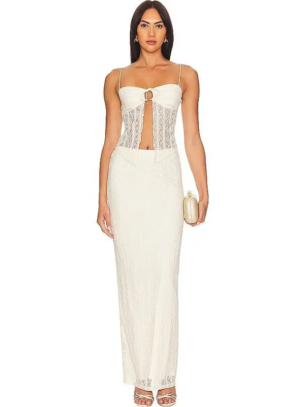 MORE TO COME Lali Maxi Skirt Set - Ivory