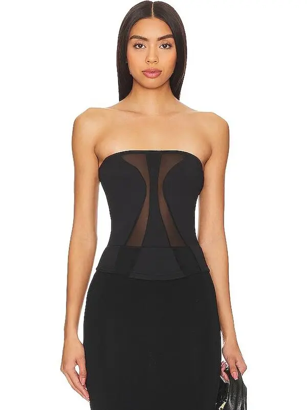 OW Swirl Tube Top - Black Caviar