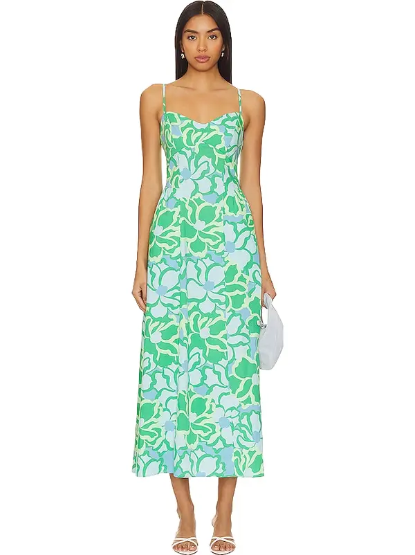 Show Me Your Mumu Allegra Midi Dress - Spring Tiffany Floral