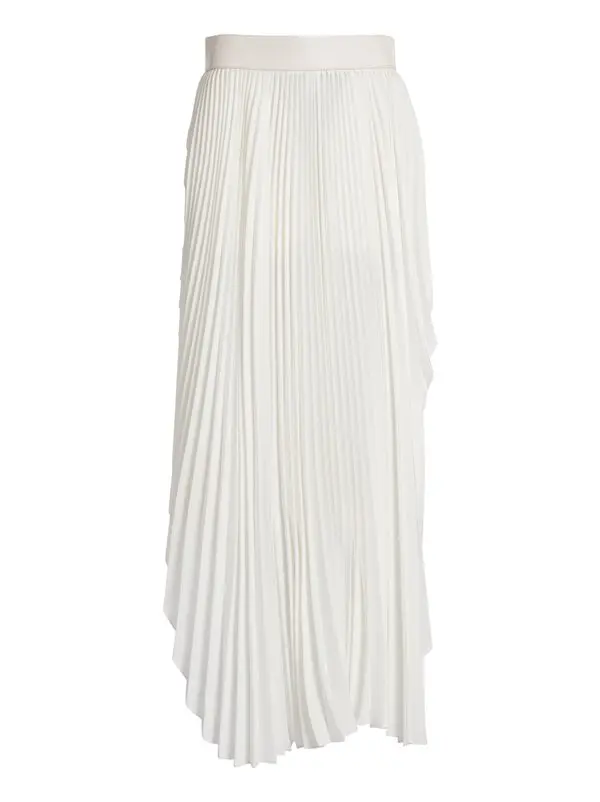 Stella McCartney Pleated Georgette Maxi Skirt - White