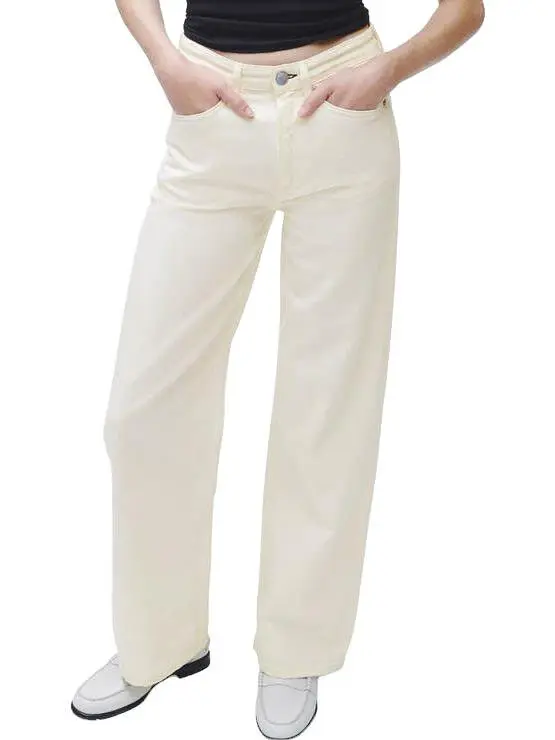 Rag & Bone Featherweight Logan Wide-leg Jeans - Ecru