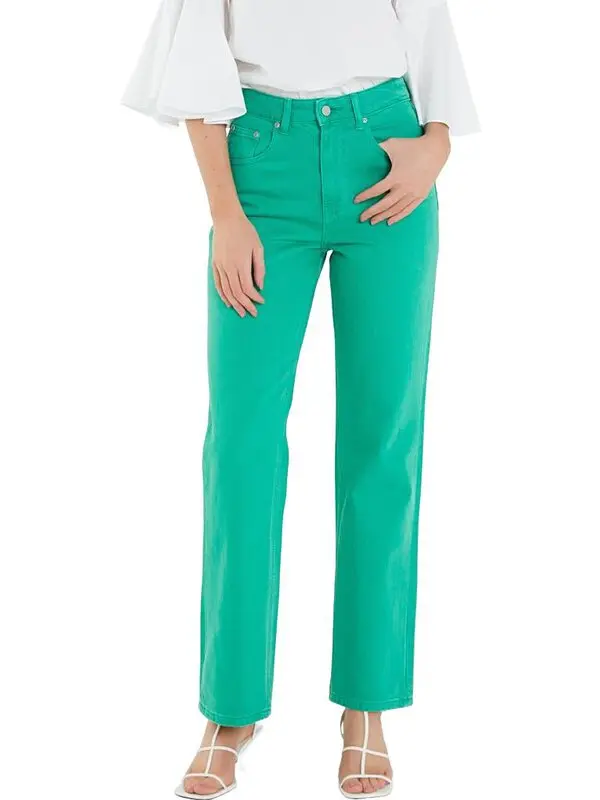 English Factory Wide Leg Jeans - Kelly Green