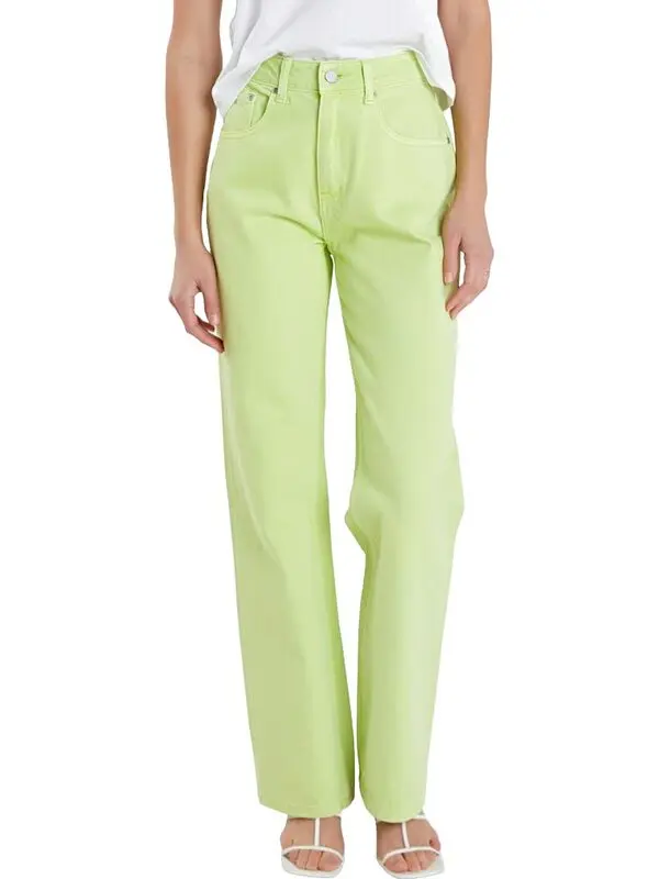 English Factory Wide Leg Jeans - Lime Green