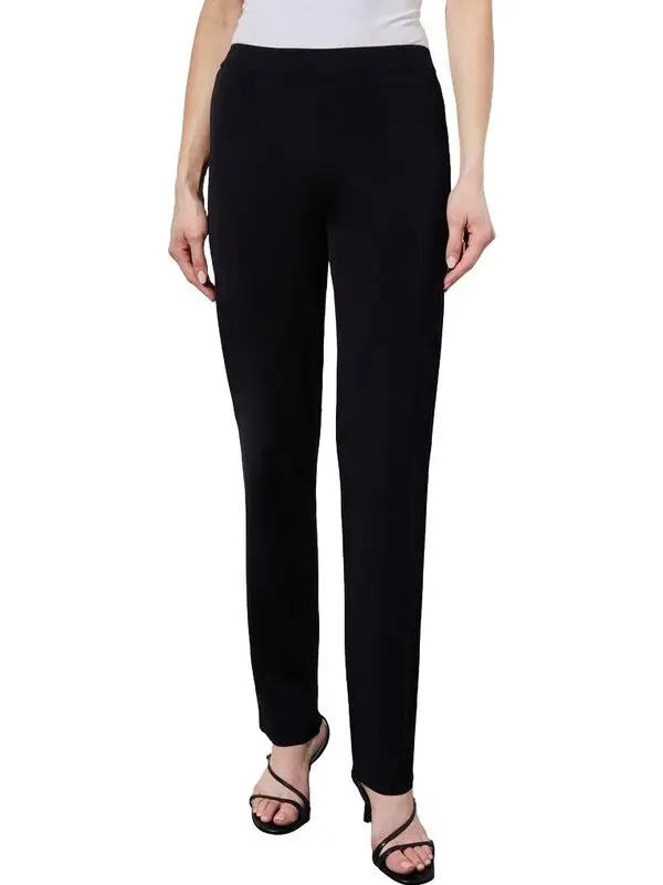 Ming Wang Straight Leg Knit Pants - Black
