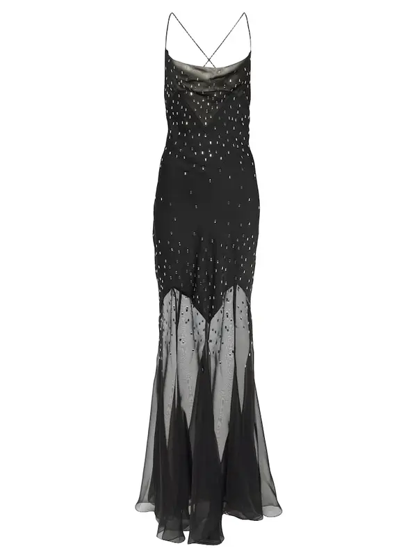 Rabanne Embellished Maxi Dress - Black
