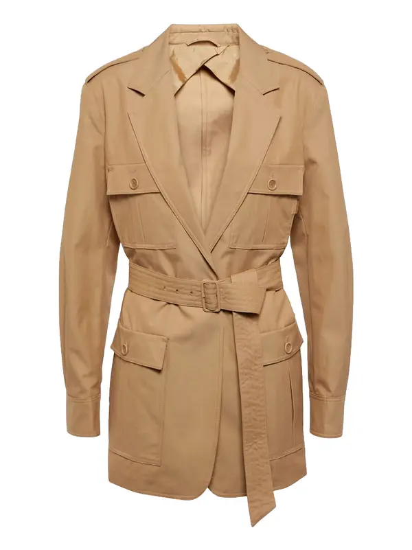Max Mara Pacos Belted Cotton Canvas Jacket - Brown