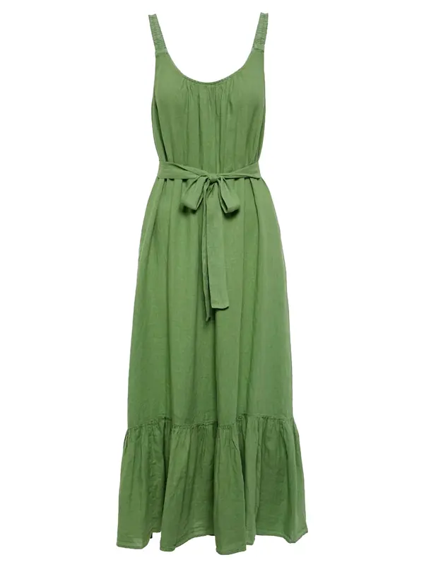 Velvet By Graham & Spencer Linen Maxi Dress - Green