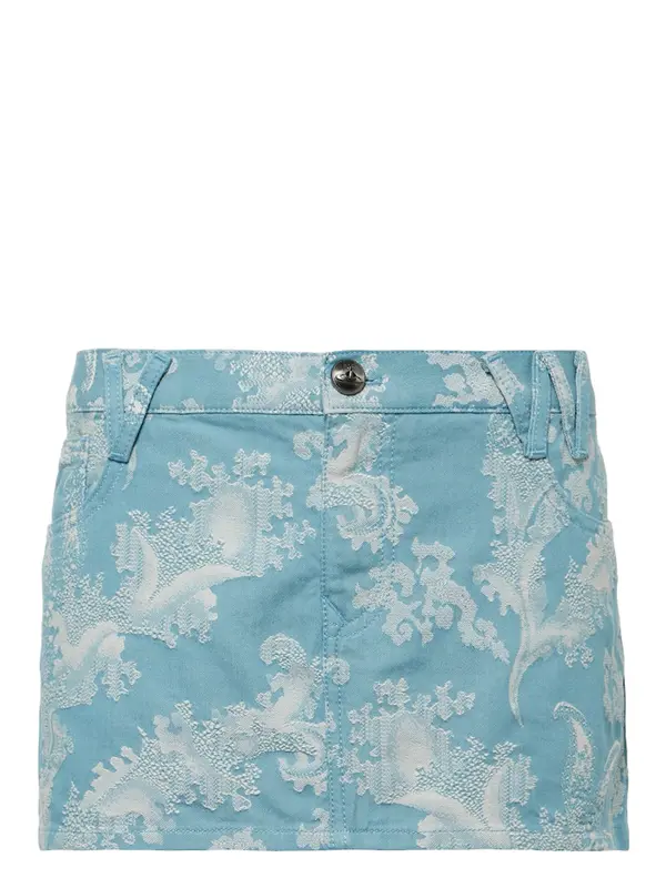 VIVIENNE WESTWOOD Foam Jacquard Denim Miniskirt - Blue