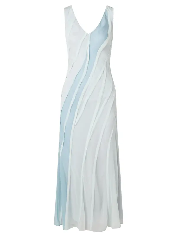JASON WU Paneled Silk-chiffon Maxi Dress - Blue
