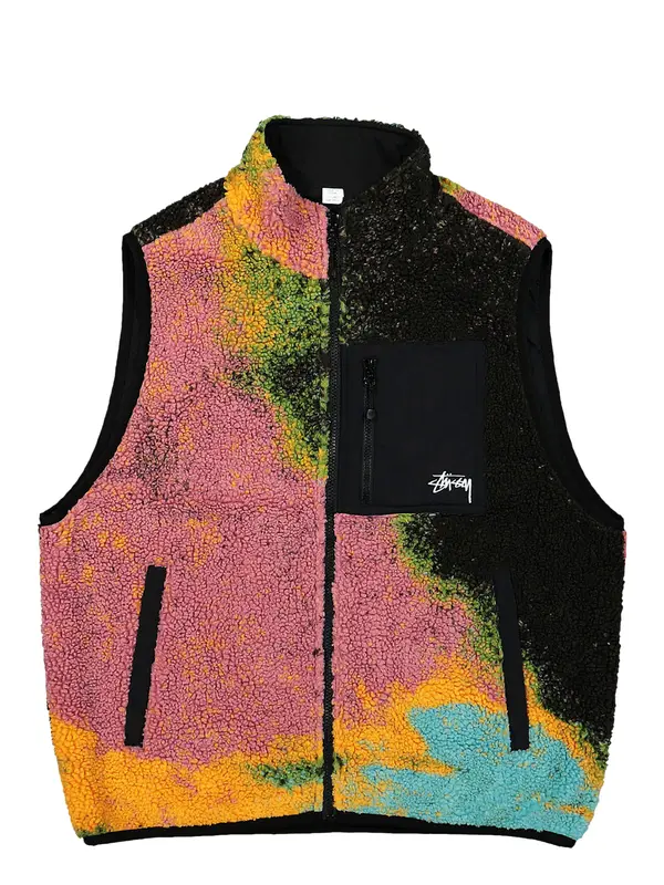 StÜssy Jacquard Dye Sherpa Vest - Pink