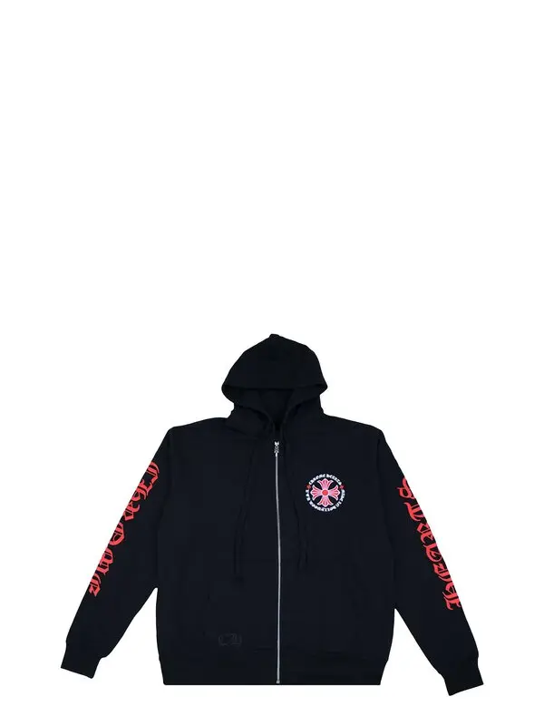 Chrome Hearts Made In Hollywood Plus Cross Zip Up Hoodie - Black