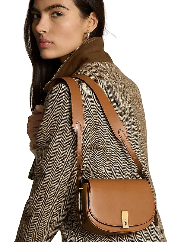 Ralph Lauren Polo Id Calfskin Mini Saddle Bag - Tan