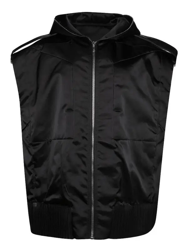 Rick Owens Lido Sleeveless Hoodie - Black