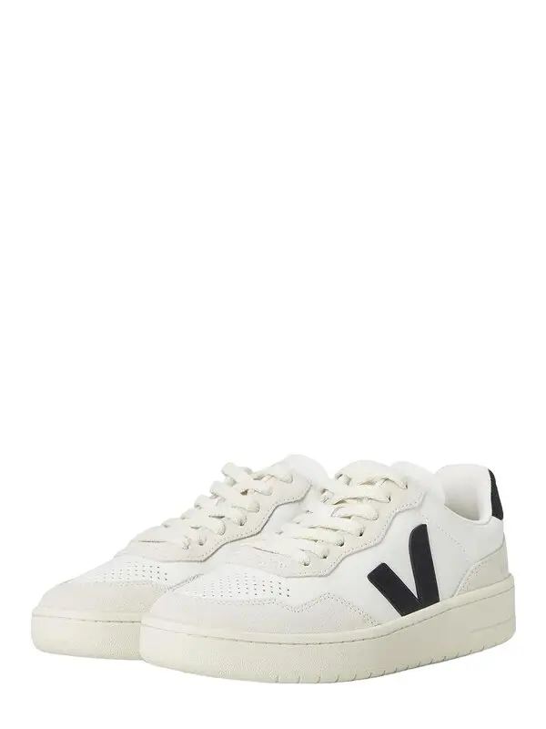 VEJA V-90 Lace-up Leather Sneakers - White