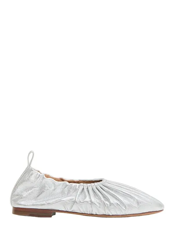 MANSUR GAVRIEL Ruched Ballerina - Crinkled Silver