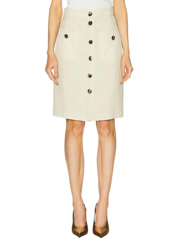 Saint Laurent Canvas Skirt - Beige