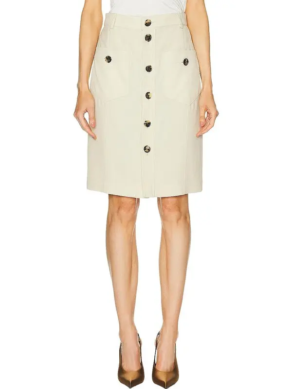 Saint Laurent Canvas Skirt - Beige