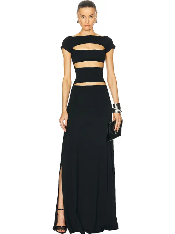 SID NEIGUM Triple Slit Dress - Black