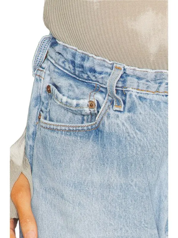 ALIGRACE Vintage Maternity Baggy Jeans - Light Medium