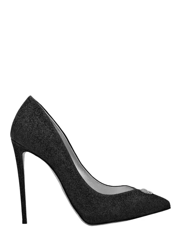 Philipp Plein Glitter Stiletto Pumps - Black