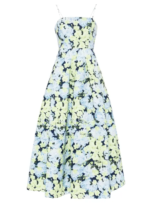 Sachin & Babi Beau Floral-print Gown - Blue
