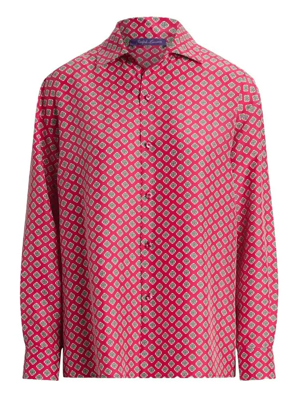 Ralph Lauren Cagney Printed Silk Blouse - Pink