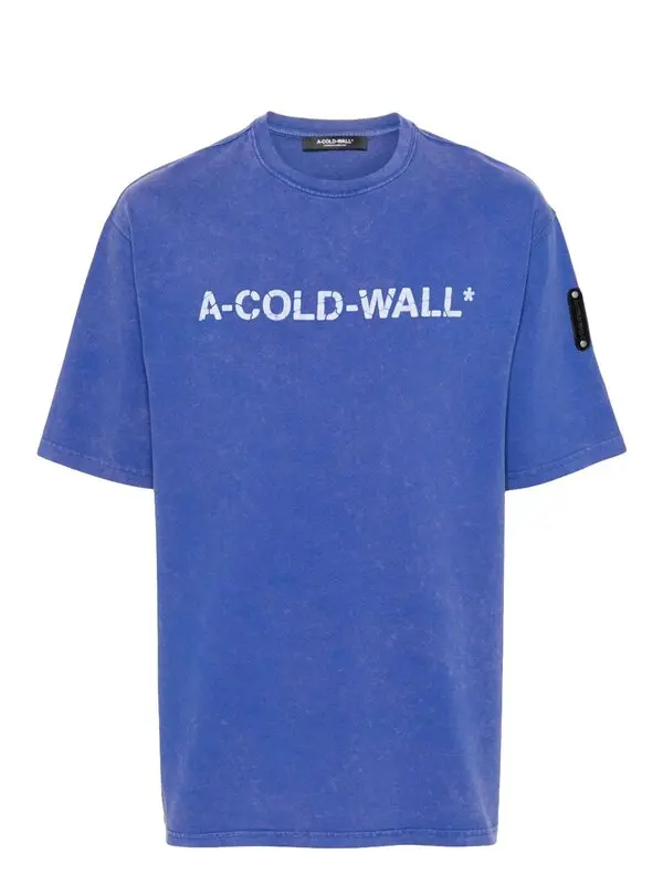 A-COLD-WALL* Overdye Logo Cotton T-shirt - Blue