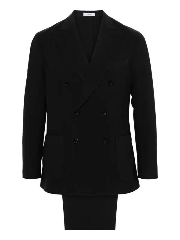 Boglioli Double-breasted Wool Suit - Black