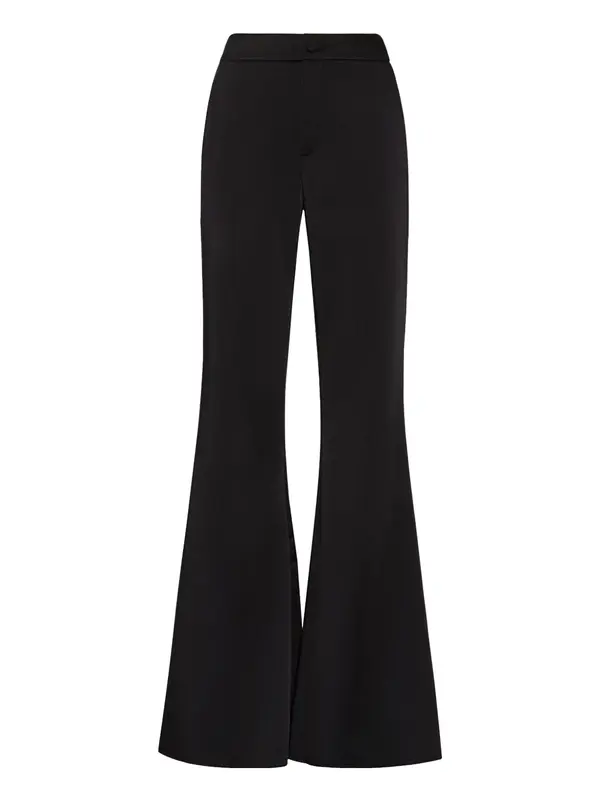 Philipp Plein Flared Satin Trousers - Black