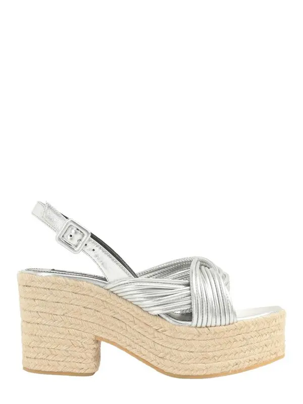 SERGIO ROSSI Sr Akida 50mm Platform Espadrilles - Silver