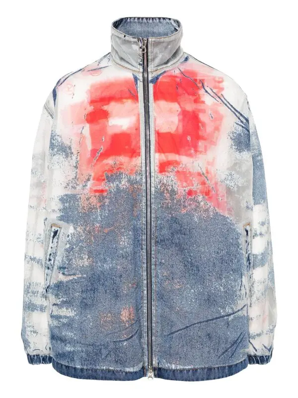 DIESEL® D-krap Devoré-effect Jacket - Blue