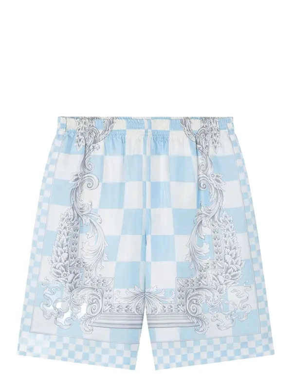 Versace Medusa Contrasto Silk Shorts - Blue