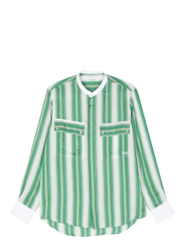 WALES BONNER Cadence Striped Shirt - Green
