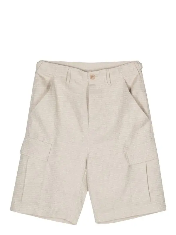 Drole De Monsieur Fine-checked Cargo Shorts - Neutrals