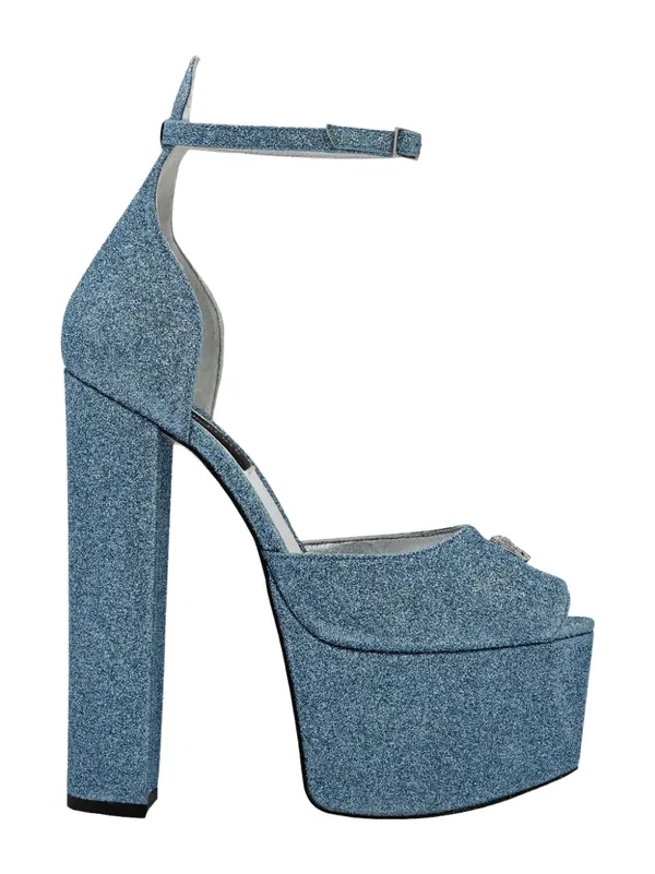 Philipp Plein Glitter 120mm Platform Pumps - Blue