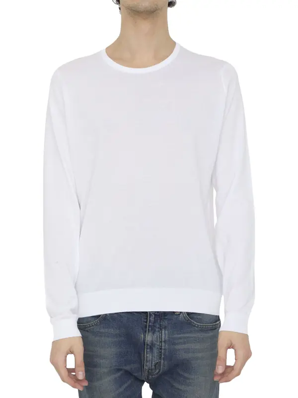 John Smedley Fine-knit Cotton Jumper - White