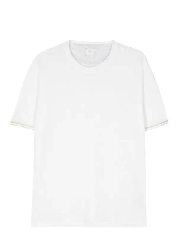 Eleventy Contrast-trim T-shirt - Neutrals