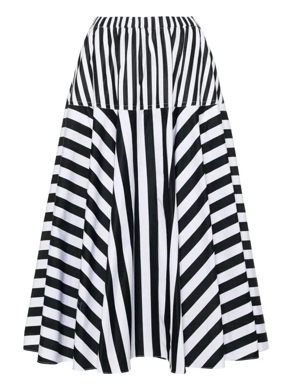 PATOU Striped Maxi Skirt - Black