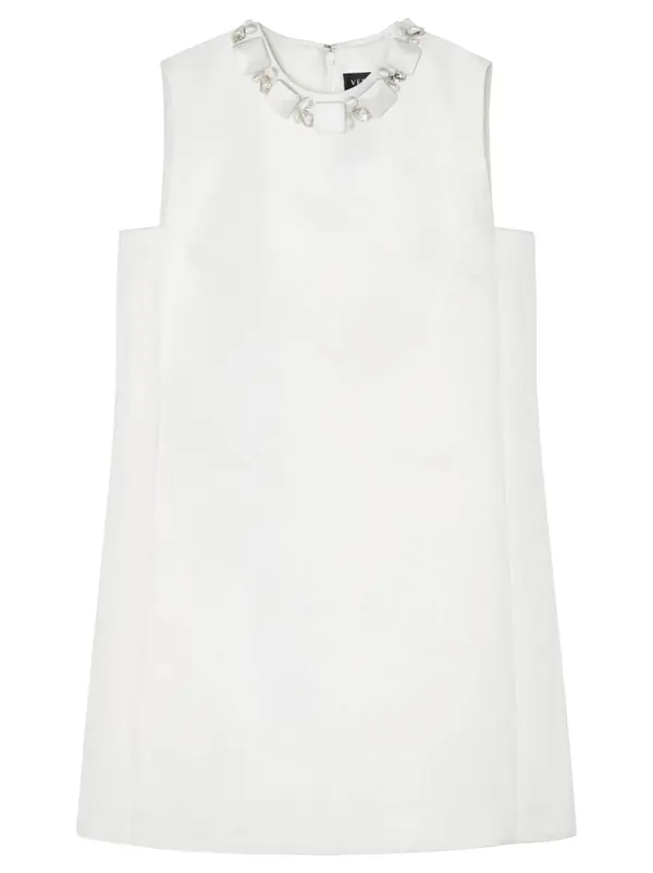Versace Bead-embellished Mini Dress - White