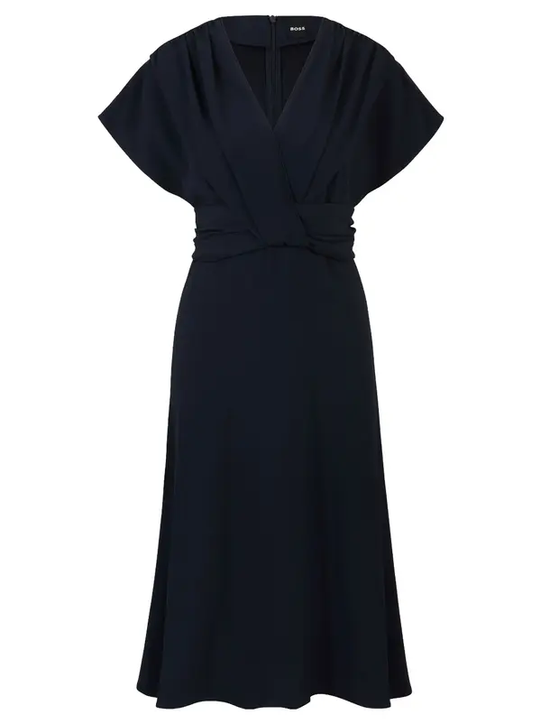 BOSS Draped Midi Dress - Blue