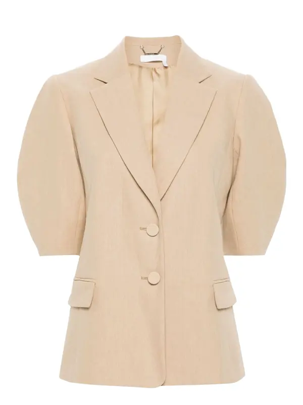 Chloé Balloon-sleeve Linen Jacket - Neutrals