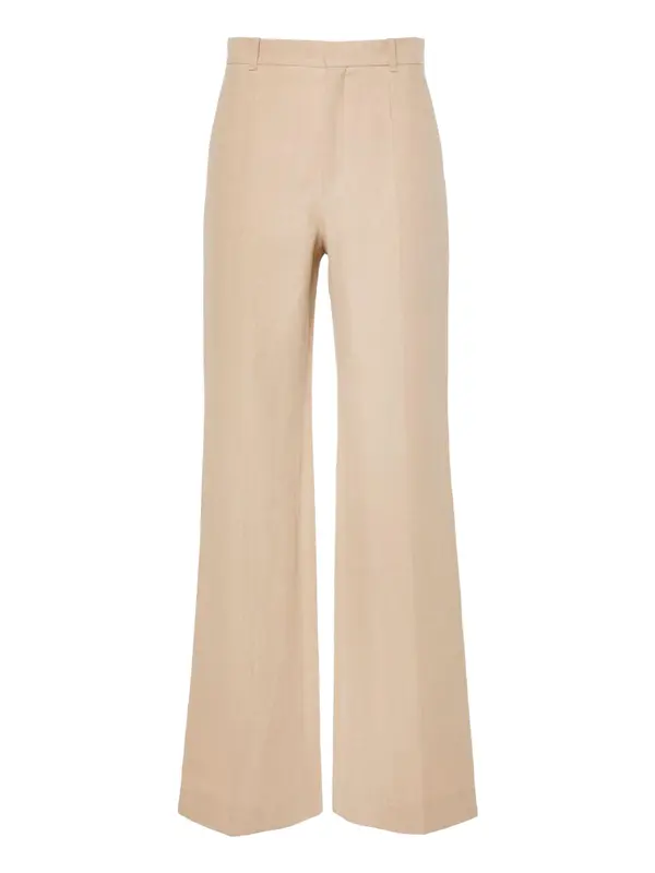 Chloé High-waisted Wide-leg Trousers - Neutrals